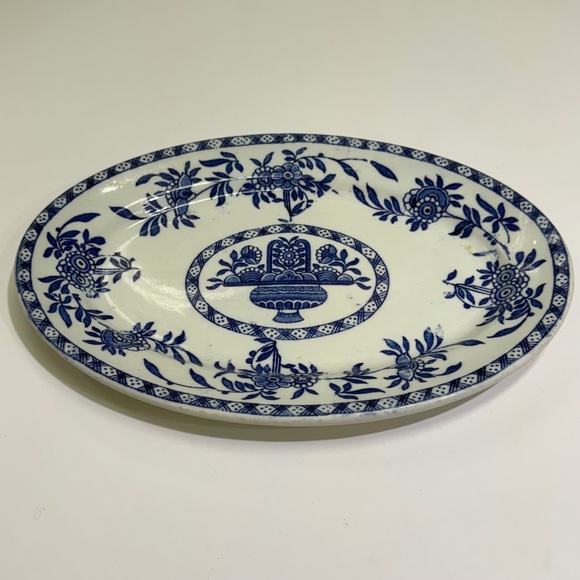 James M Shaw | Dining | Vintage James M Shaw Delph Relish Oriental Blue ...